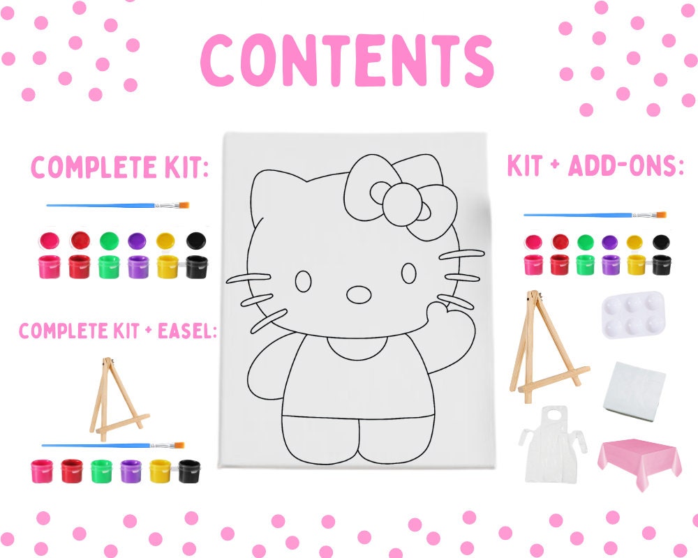 Hello Kitty & Sanrio Paint Kits Party/individual Painting - Etsy