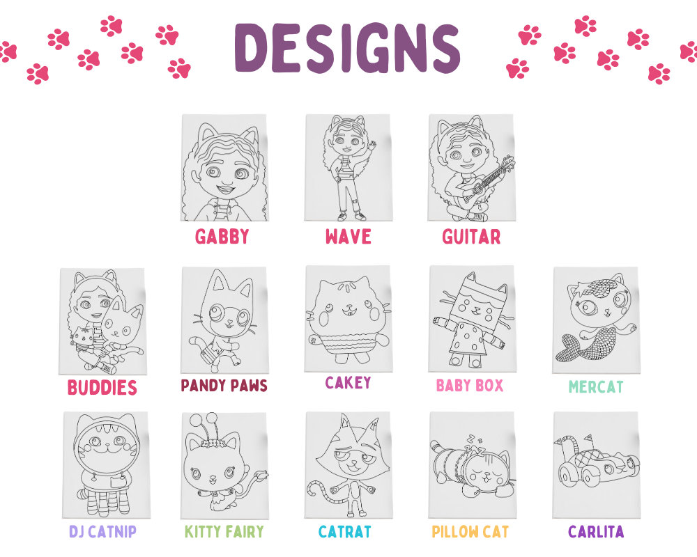 Gabbys Dollhouse Paint Kits Birthday Party Painting Activity Kids Art ...