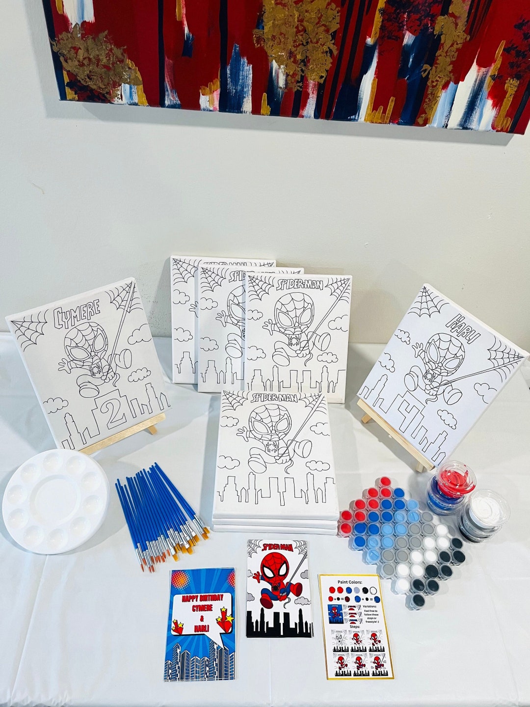 Superhero Paint Kits Birthday Party Painting Activity - Etsy