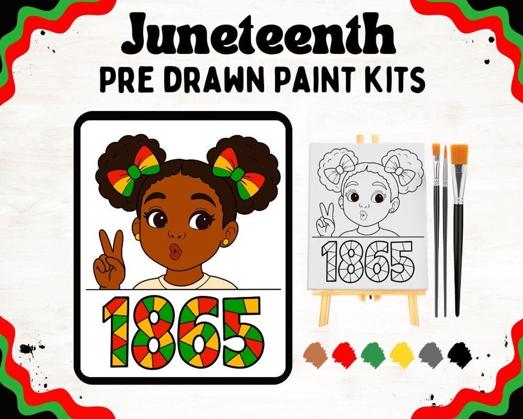 Juneteenth Pre-drawn Paint Kits for Children | Juneteenth Activity for ...