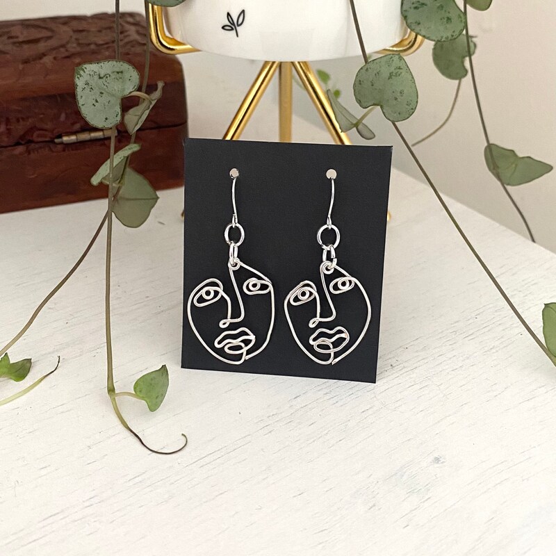 Wire Face Earrings - Etsy