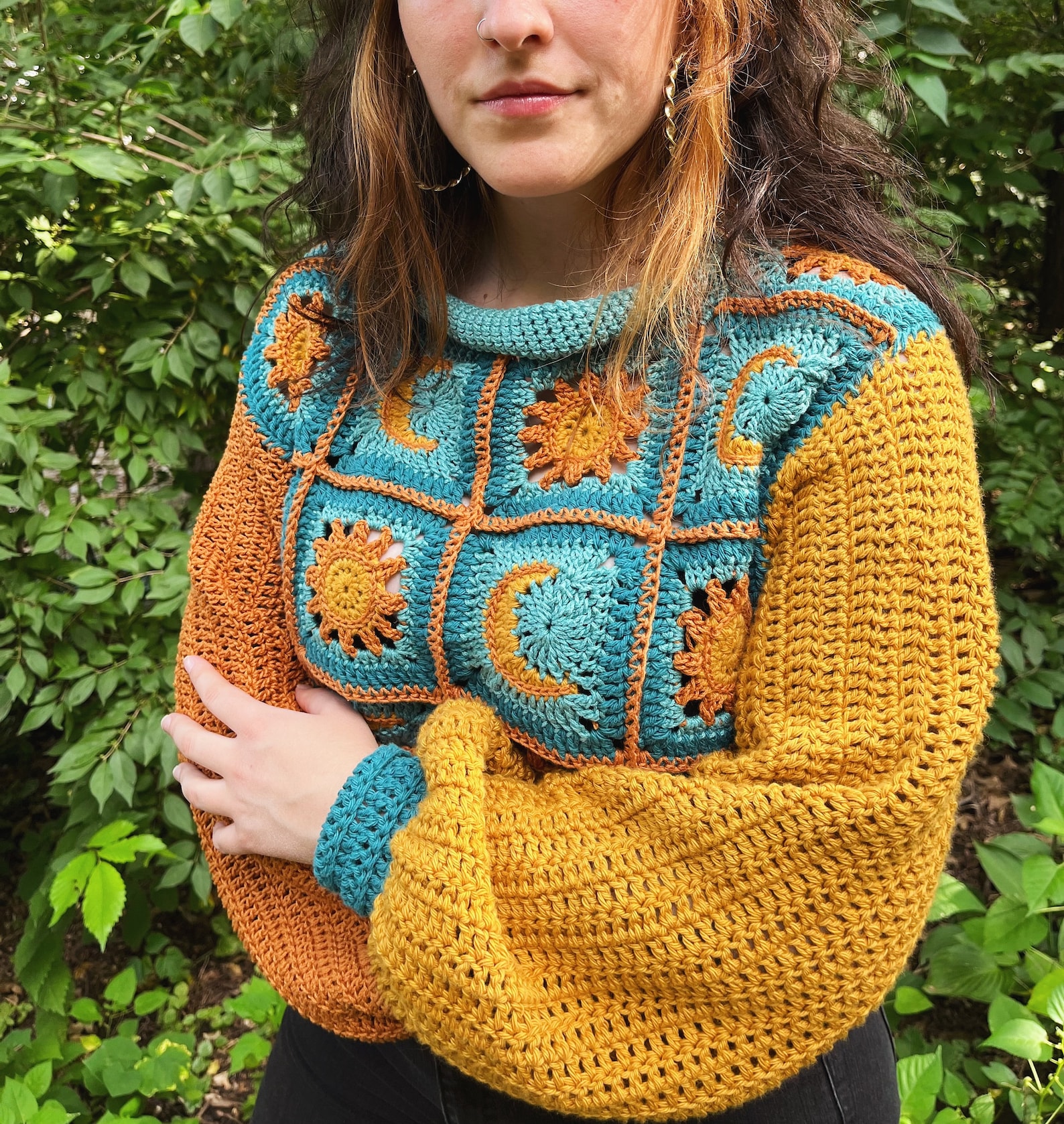 Celestial Cropped Sweater PDF PATTERN | Hippie | Fall | Crochet | Boho - Etsy