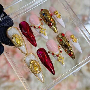 Gold Renaissance Roman Art Inspired reusable Press on Nails - Etsy