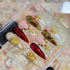Gold Renaissance Roman Art Inspired -reusable Press on Nails - Etsy