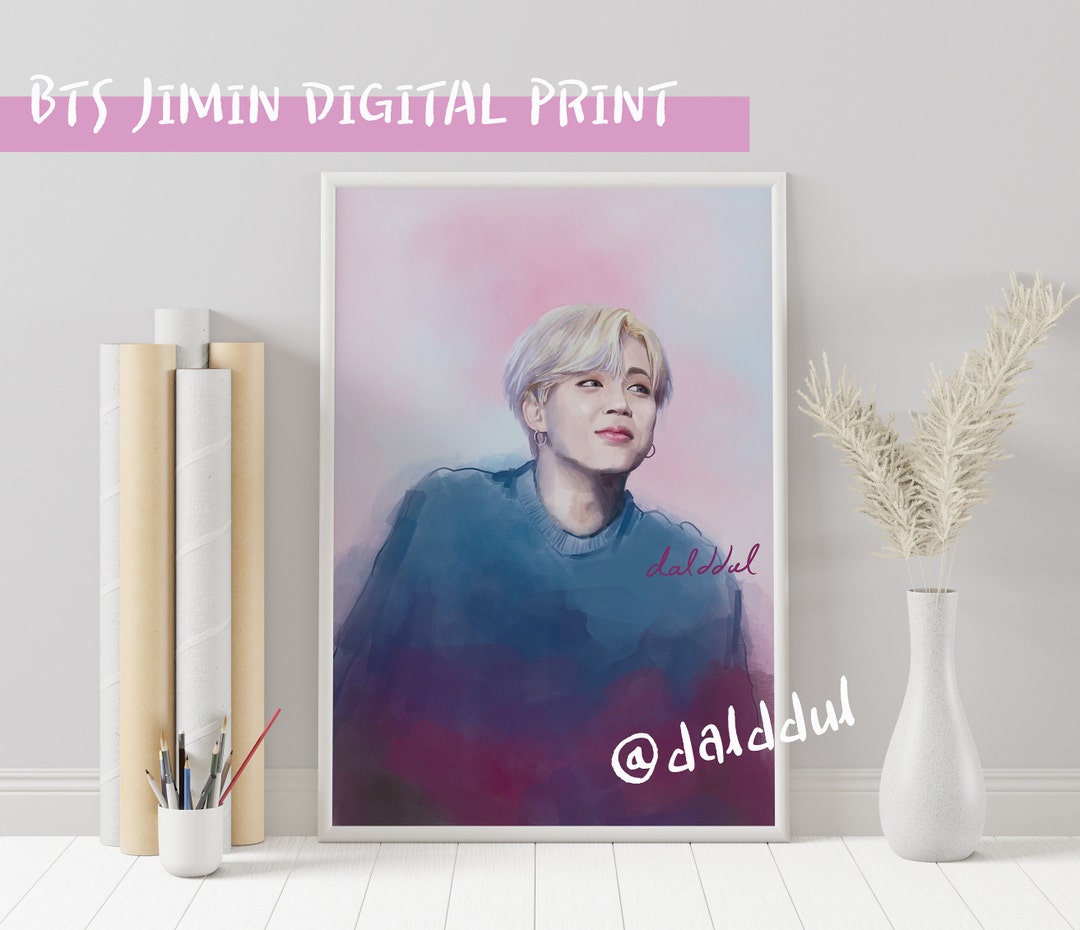 BTS Pastel Jimin Drawing; Bts Digital Download; Bts Digital Print; Bts ...