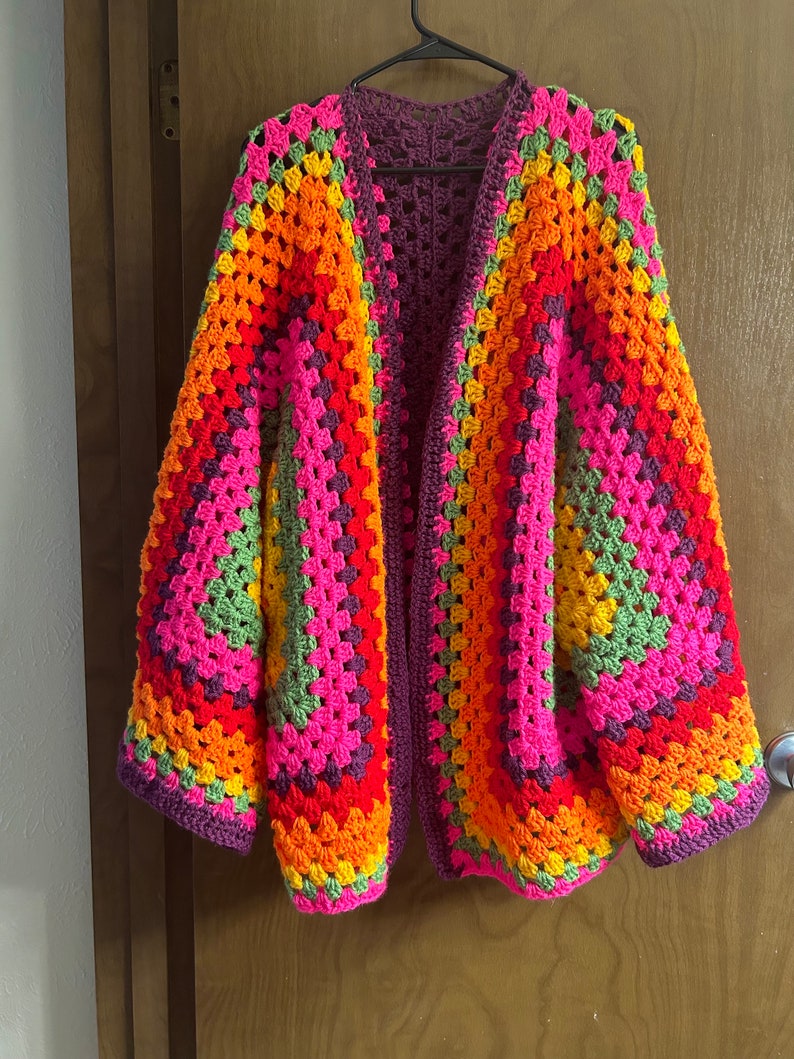 Hexagon Cardigan | Rainbow Cardigan - Etsy