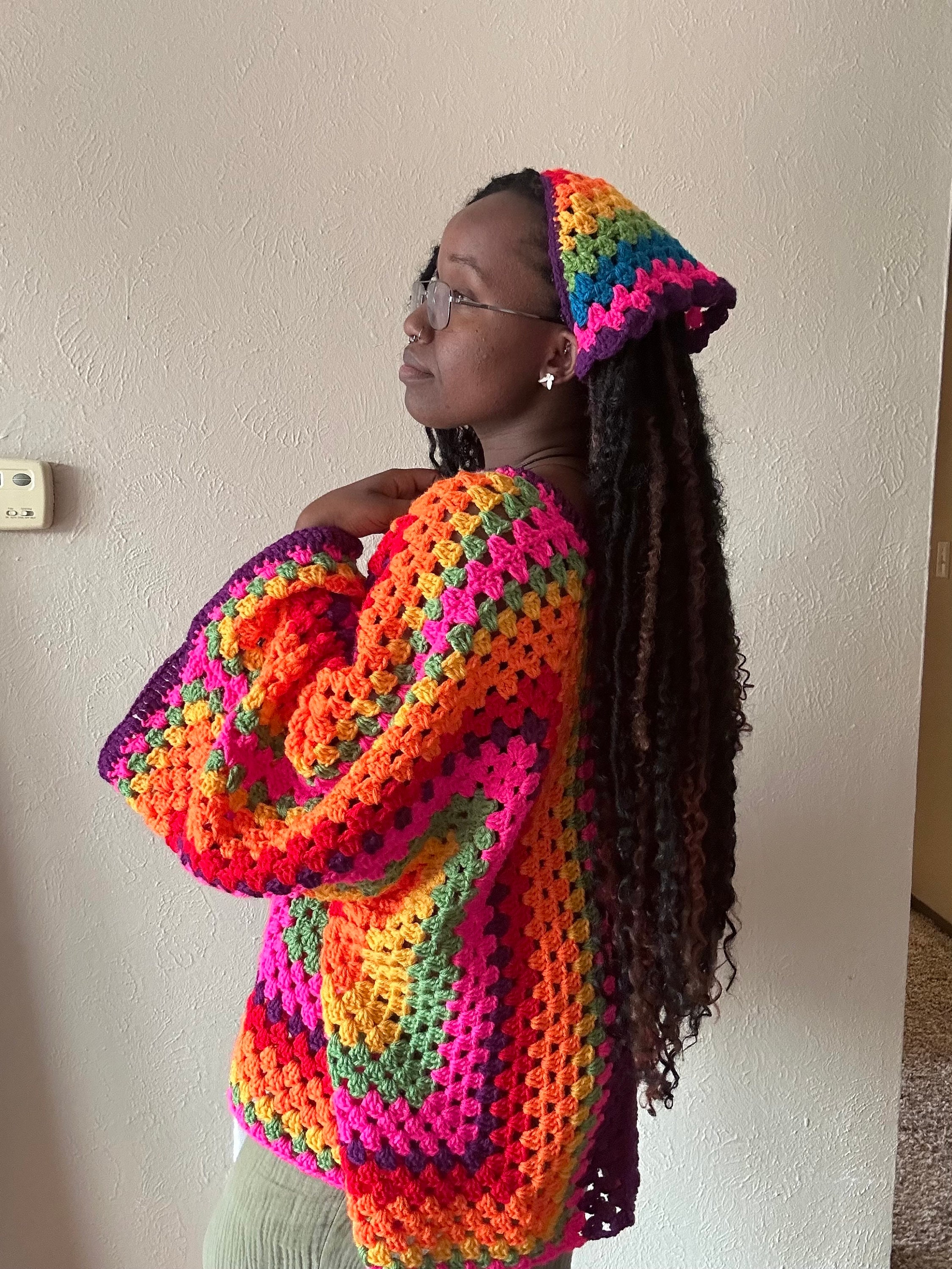 Hexagon Cardigan | Rainbow Cardigan - Etsy