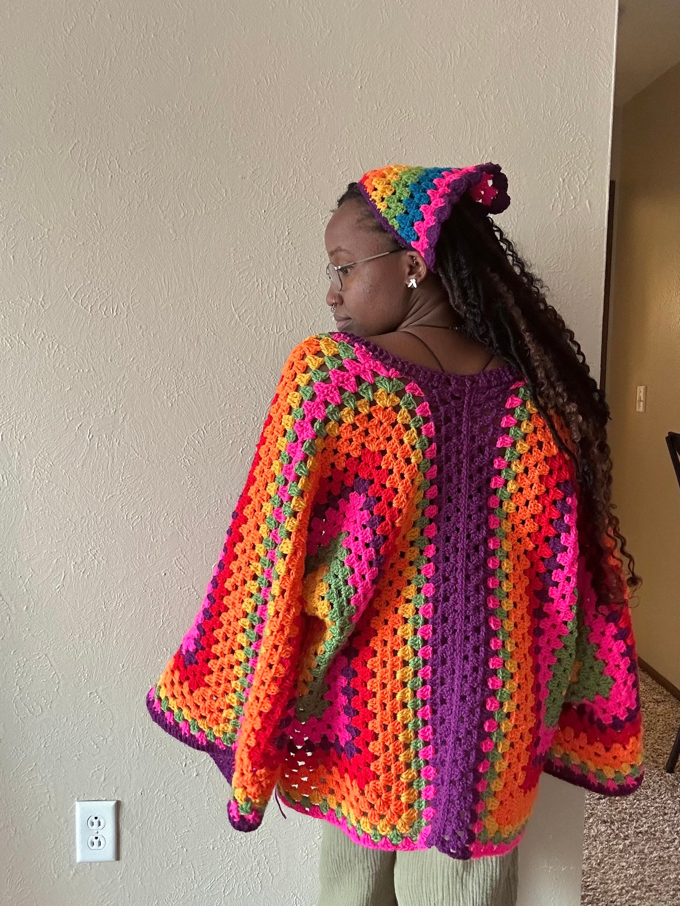 Hexagon Cardigan | Rainbow Cardigan - Etsy