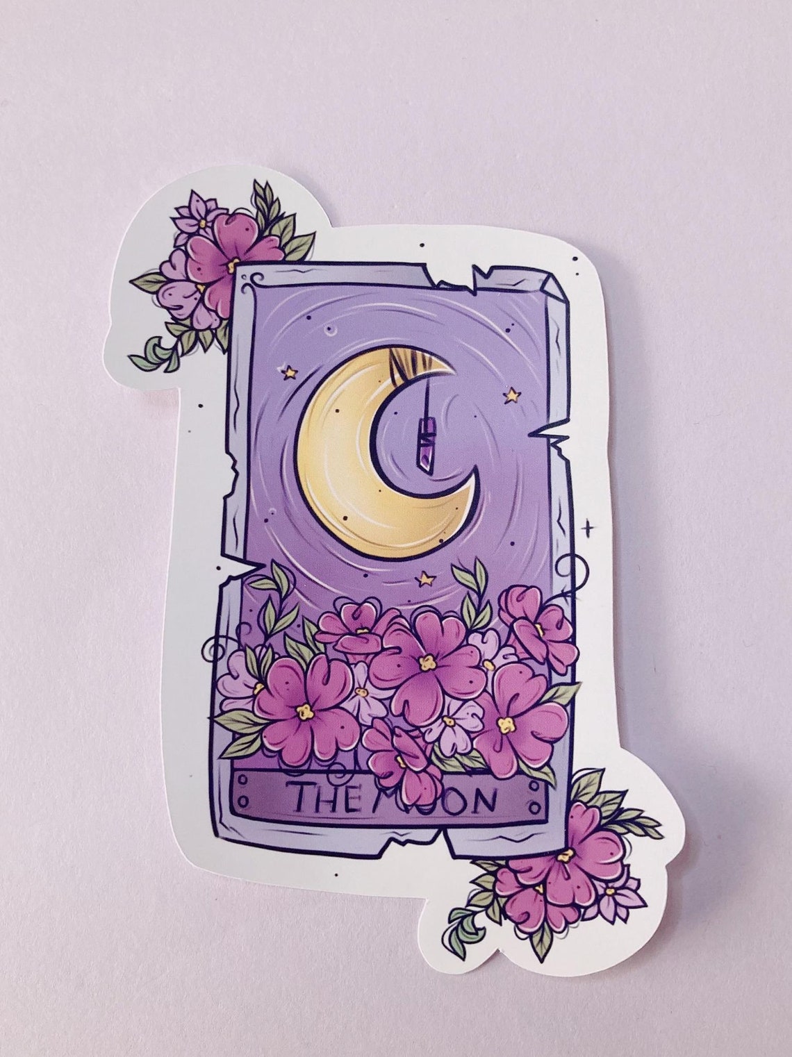 Moon Tarot Card Holographic Glittery Sticker cute Sticker - Etsy