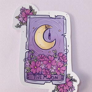 Moon Tarot Card Holographic Glittery Sticker ~cute Sticker~ - Etsy