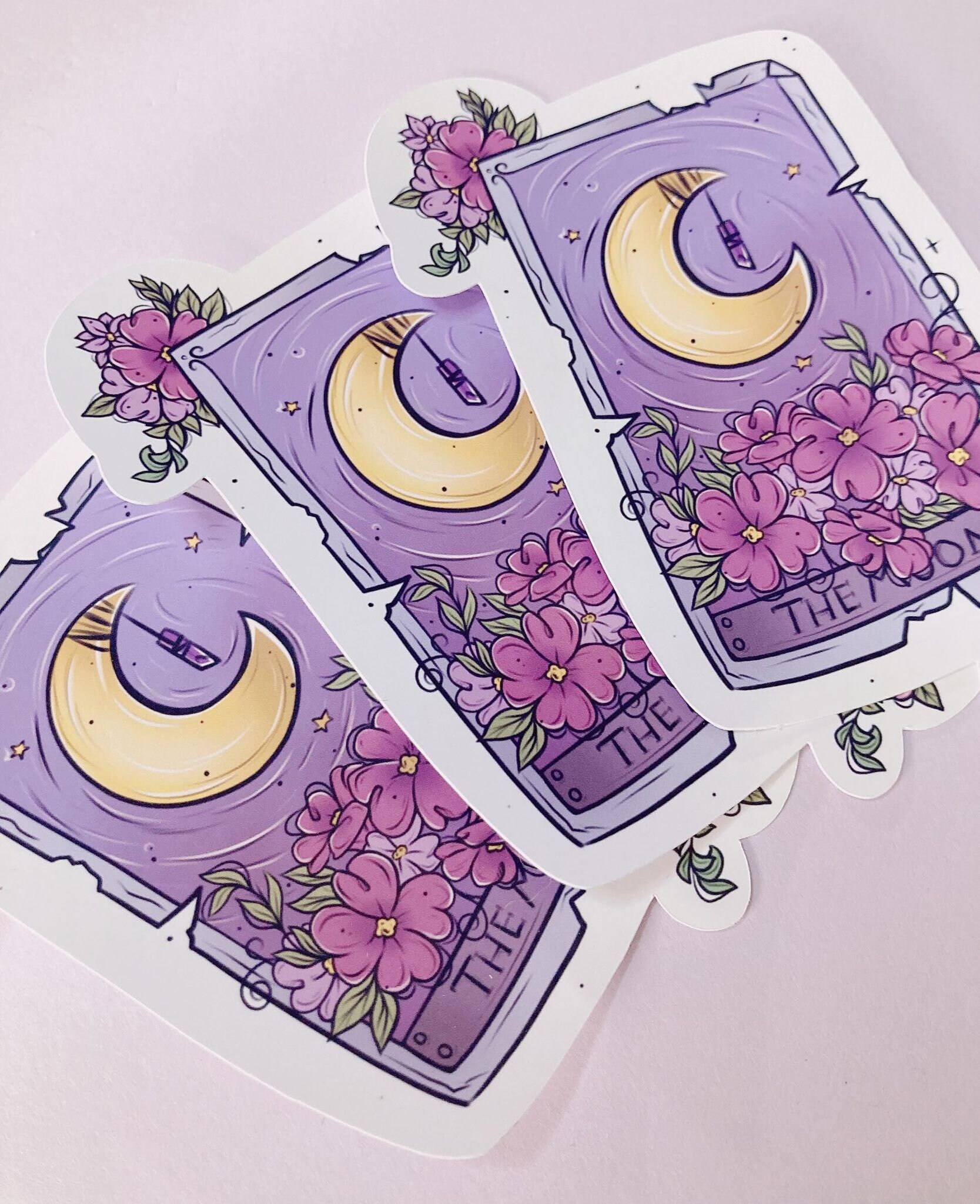 Moon Tarot Card Holographic Glittery Sticker cute Sticker - Etsy