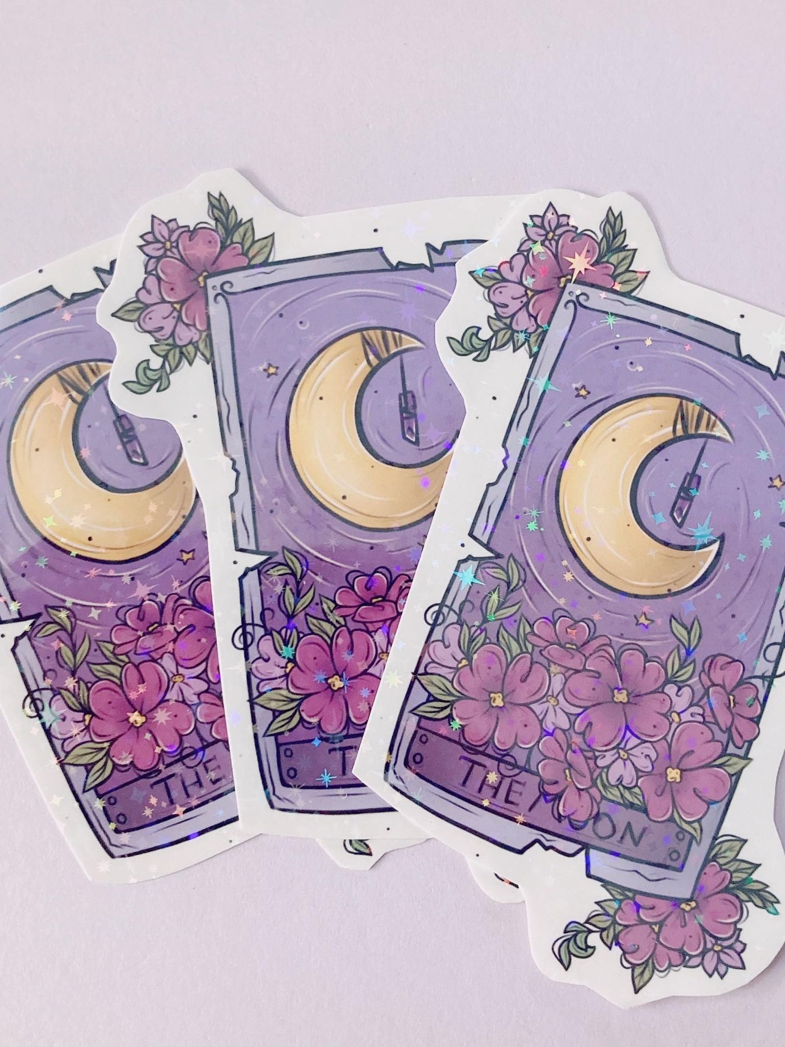 Moon Tarot Card Holographic Glittery Sticker cute Sticker - Etsy