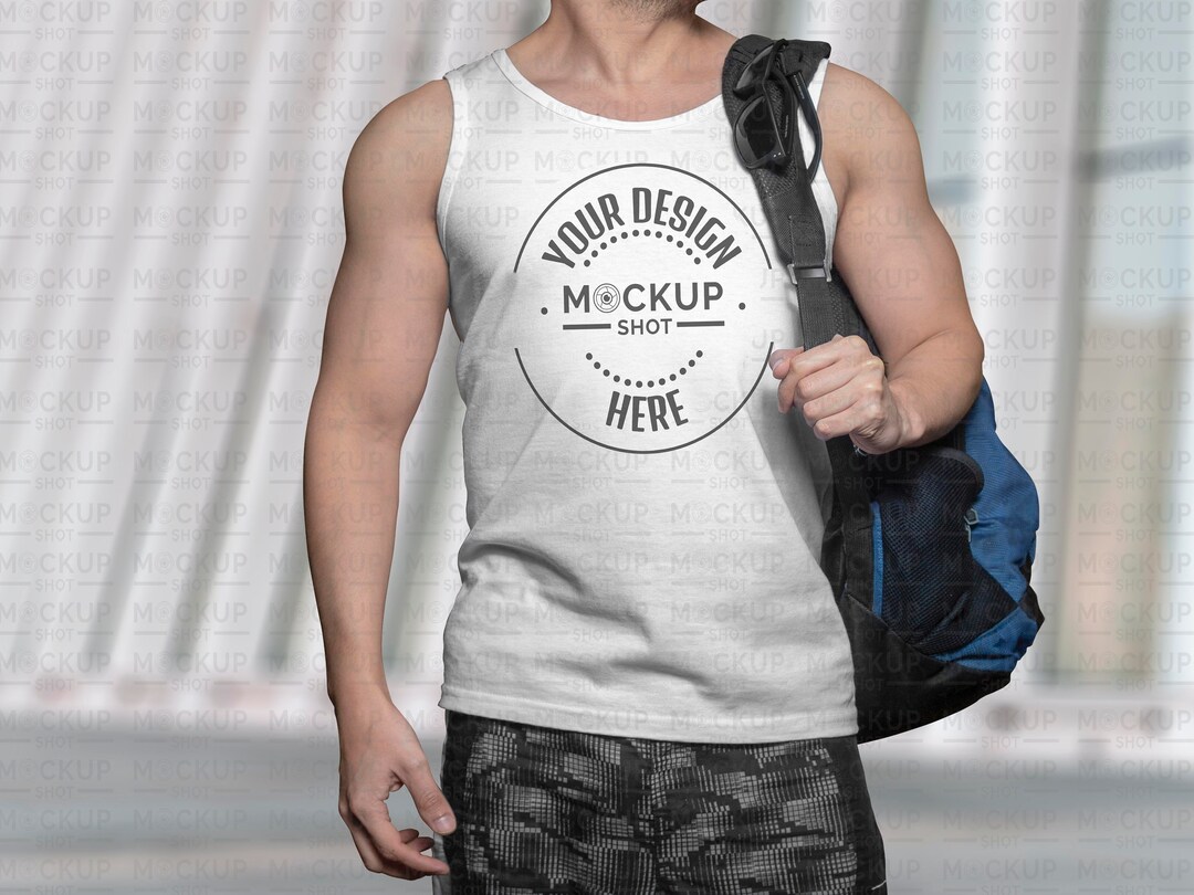 White Tank Top Mockup - Man Tank Top Mockup -white Bella Canvas 3480 ...