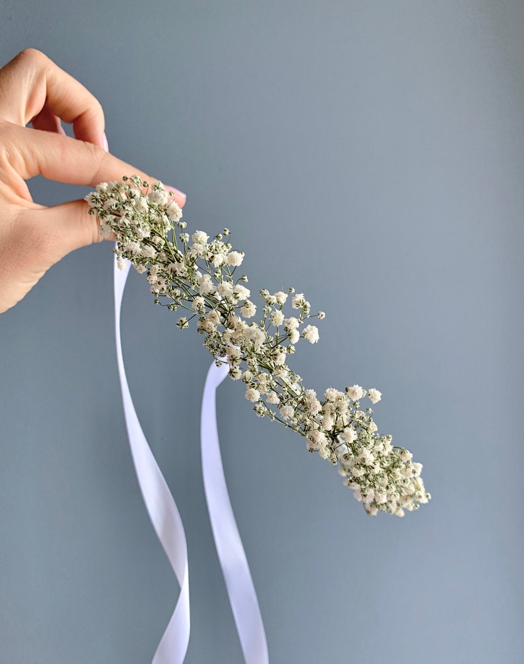Flower Girl Crown/ Bridal Tiara Baby's Breath Flower - Etsy