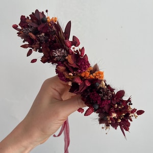Burgundy Bridal Bouquet, Dark Red Boho Wedding Flowers - Etsy