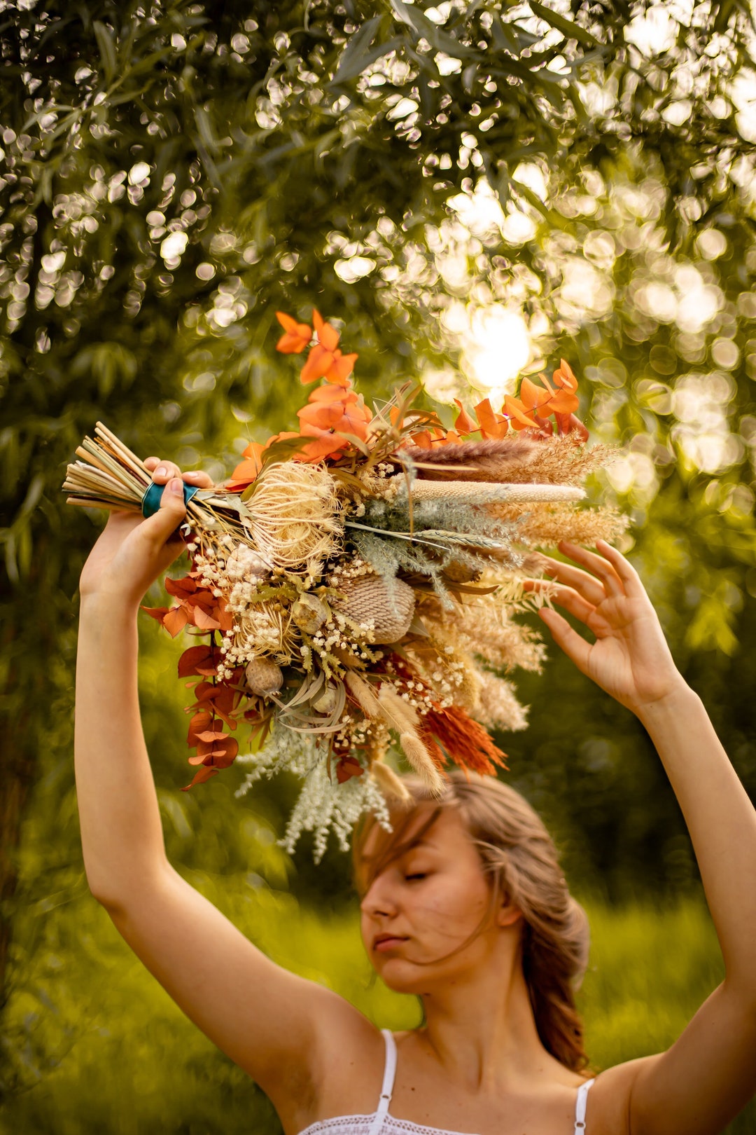 Rust and Blue Wedding Bouquet Rustic Wedding Bouquetexotic - Etsy