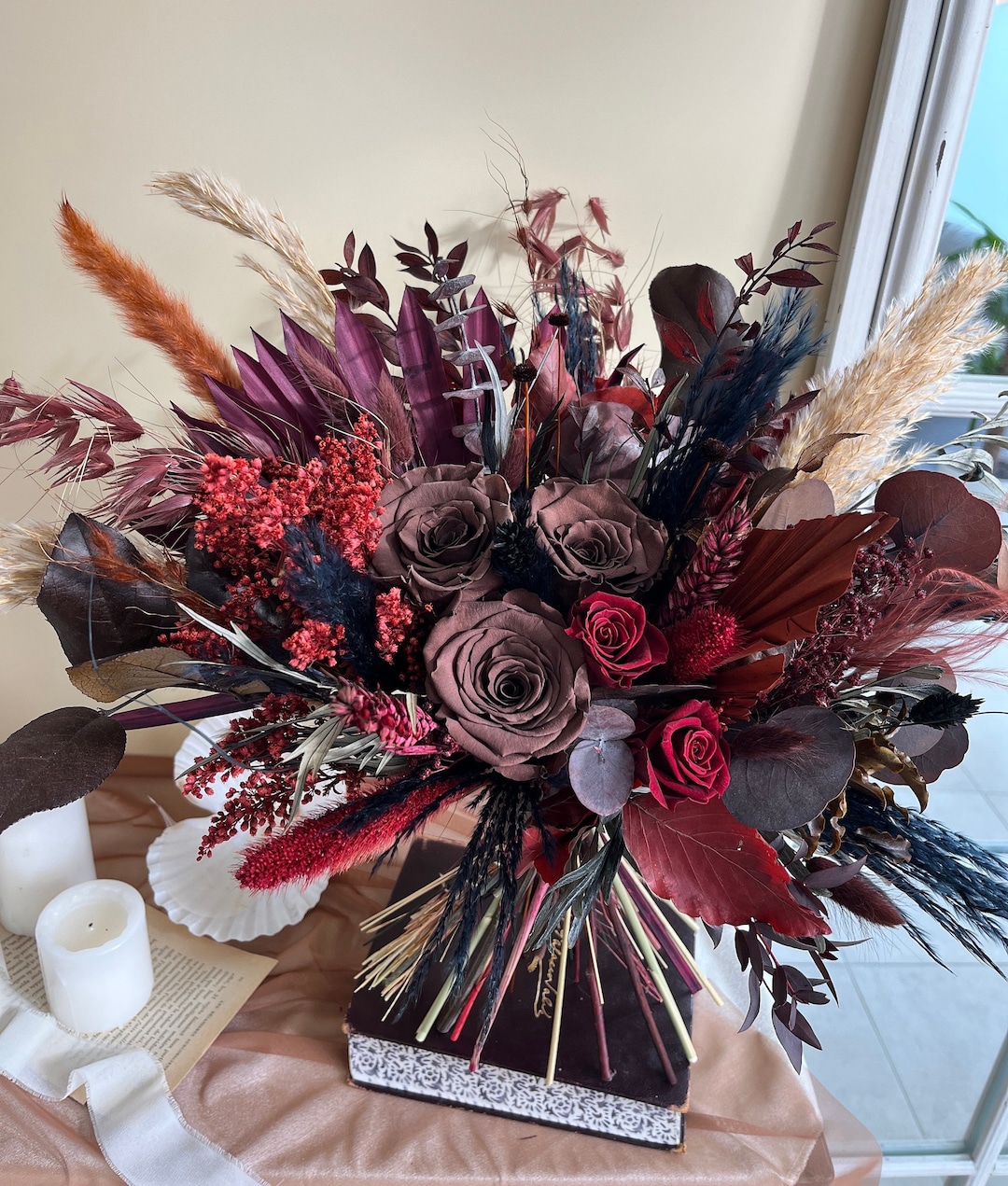 Dark Fantasy Wedding Bouquet Gothic Bridal Flowers Moody Wedding Decor ...