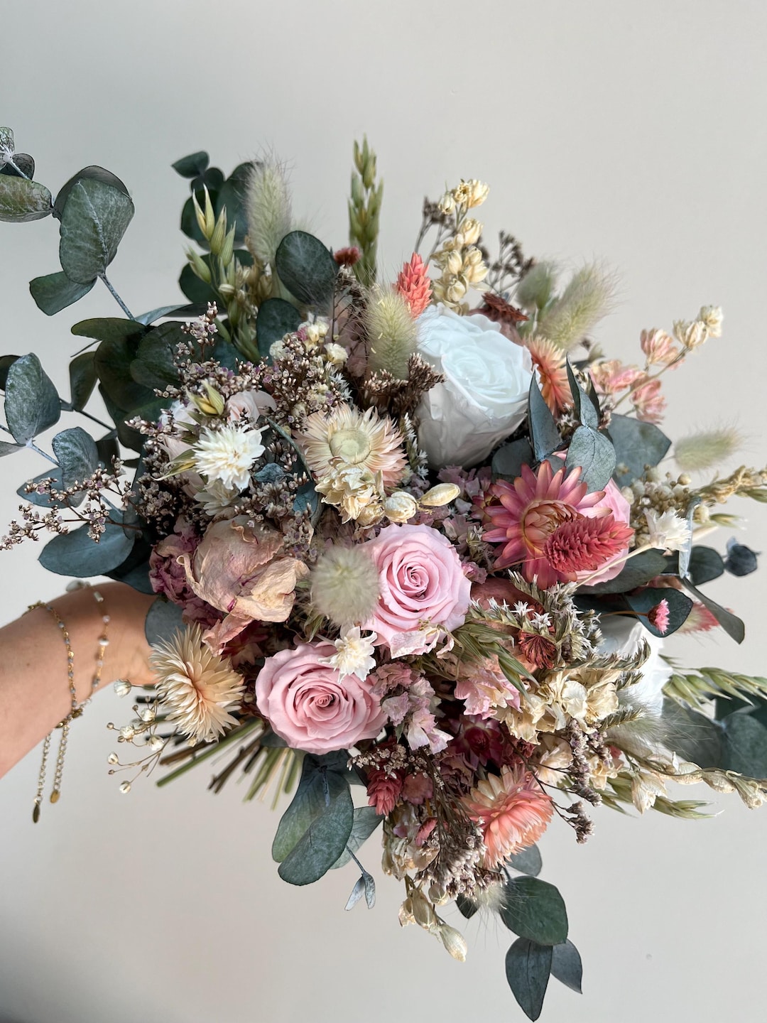 Rustic Wildflower Dried Bouquet for Rustic Bride Wedding Affordable ...