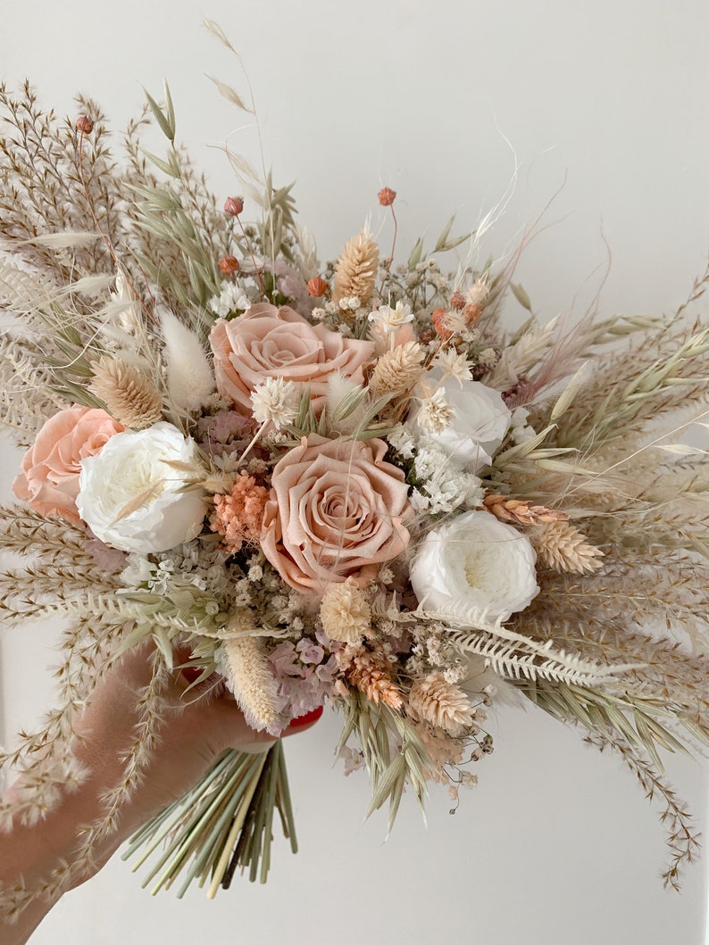 Peach Wedding Bouquet Pastel Bouquet Blush and Peach - Etsy