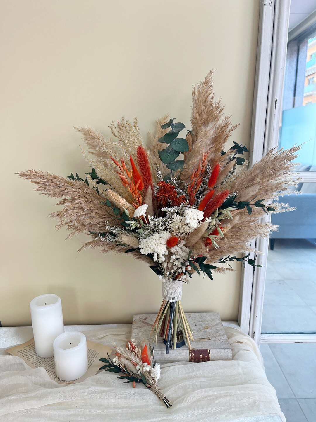 Bouquet Boho Rust Budget Bridal Bouquet Dried Flower Bouquet ...