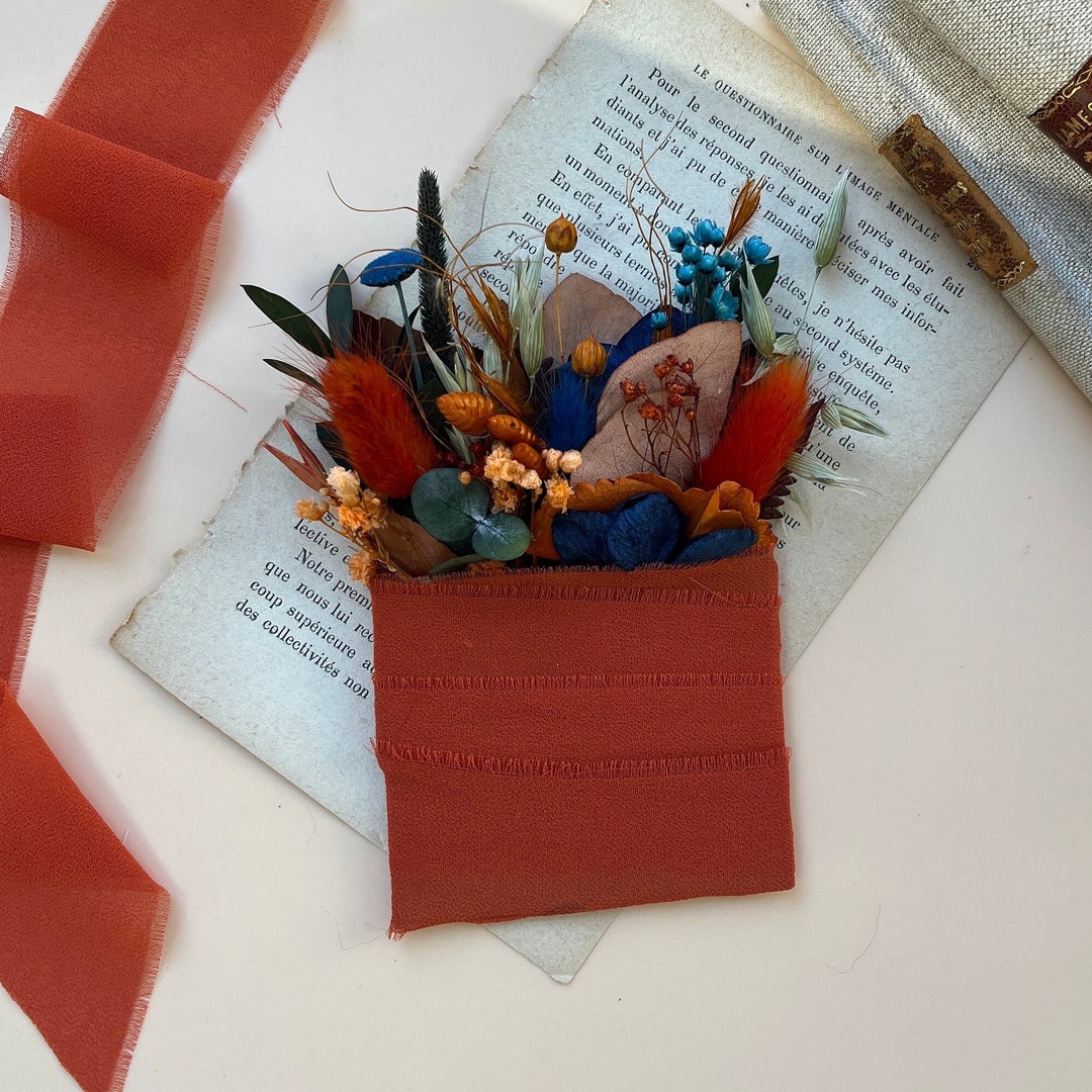 Pocket Boutonniere, Rust and Navy Blue Boutonnieres, Groom Boutonniere ...