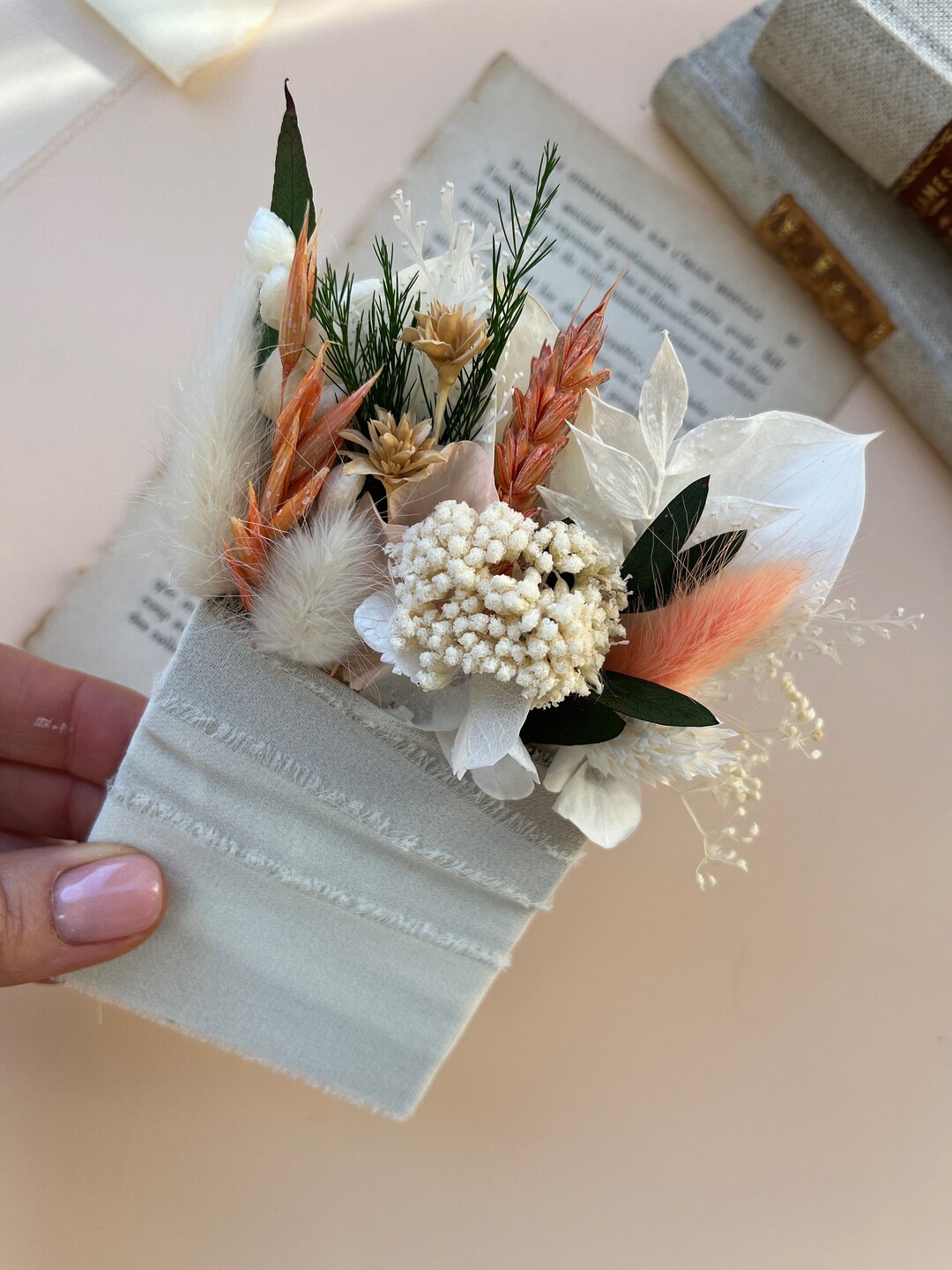 Pocket Boutonnière, Peach Boutonnieres, Blush Buttonhole, Pocket Meadow ...