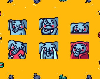 Baby Elephant Emote Collection Twitch & Discord Channel Points Streamer ...
