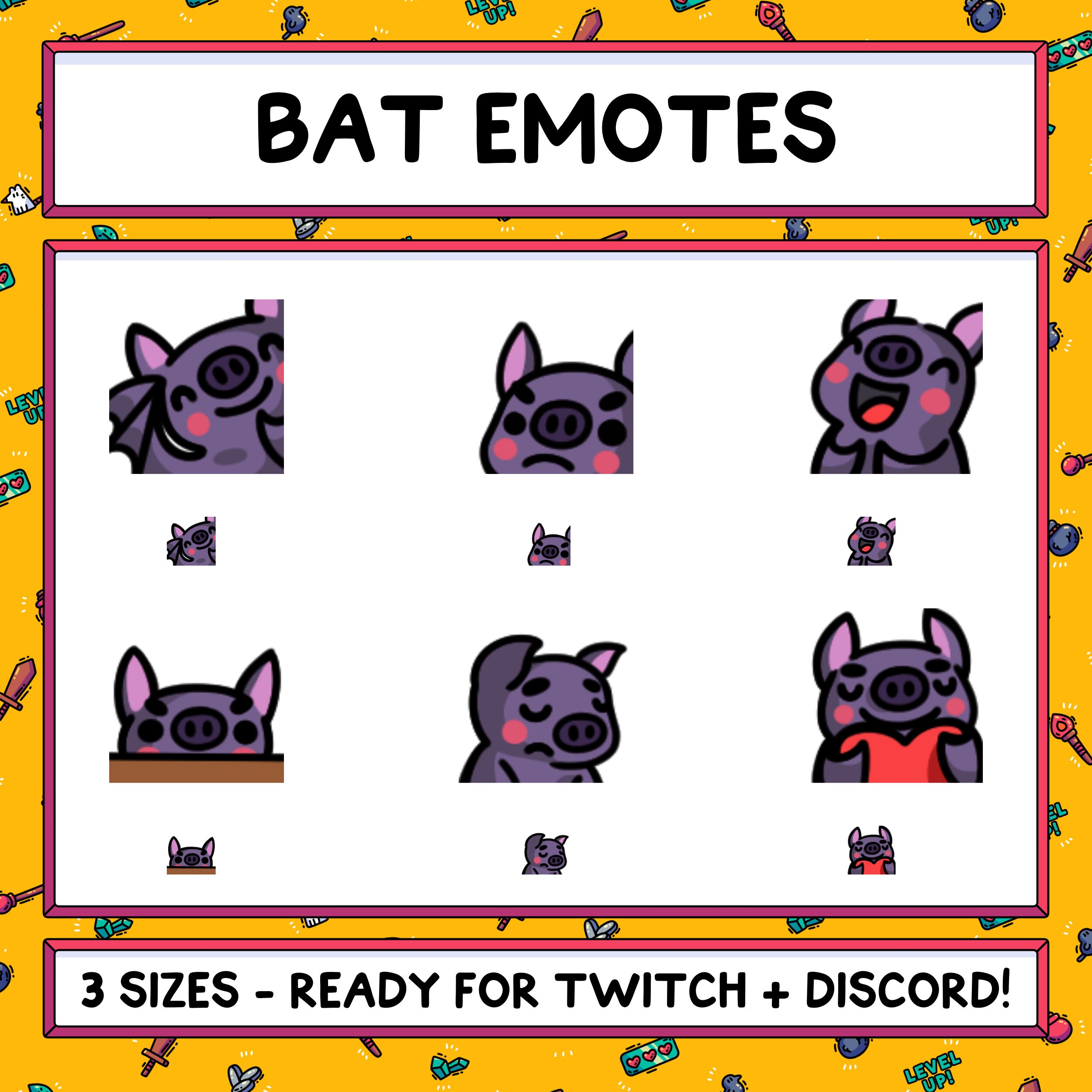 Cute Bat Emotes - Etsy