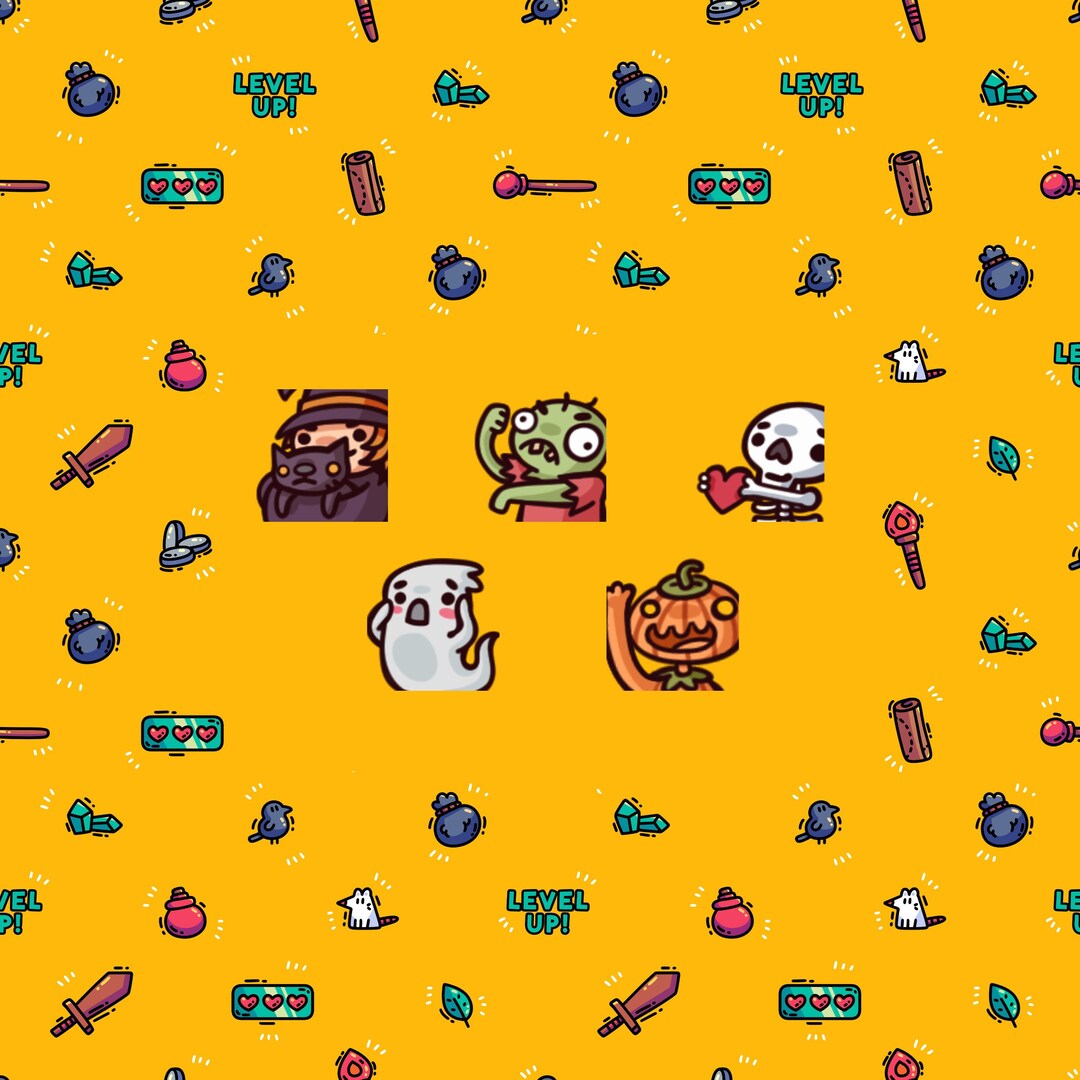 Cute Halloween Emote Pack Spooky Emotes for Twitch, Discord and Youtube ...