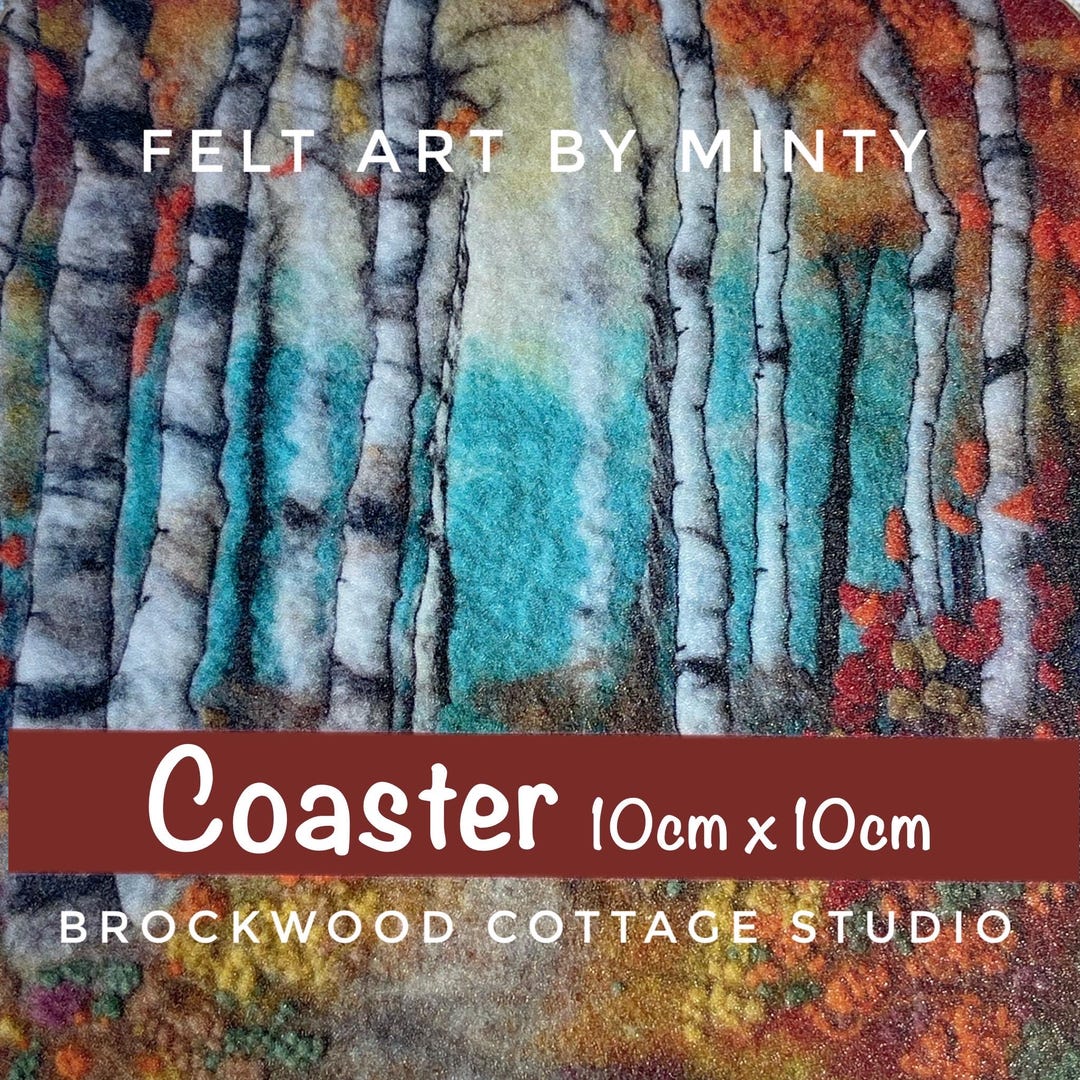 Woodland Art Coaster | Birch Trees Forest Coaster | Cottagecore Nature ...