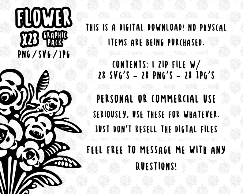 Flor SVG, Flor PNG, Flores SVG, Archivo para Cricut, Para silueta ...