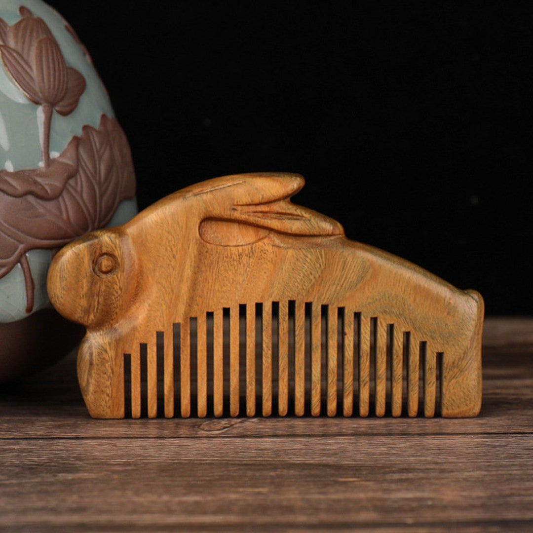 Rabbit Shape Wood Comb Retro Guaiac Hair Accessories - Etsy