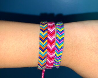 Customizable Bordered Chevron Pattern Friendship Bracelet - Etsy