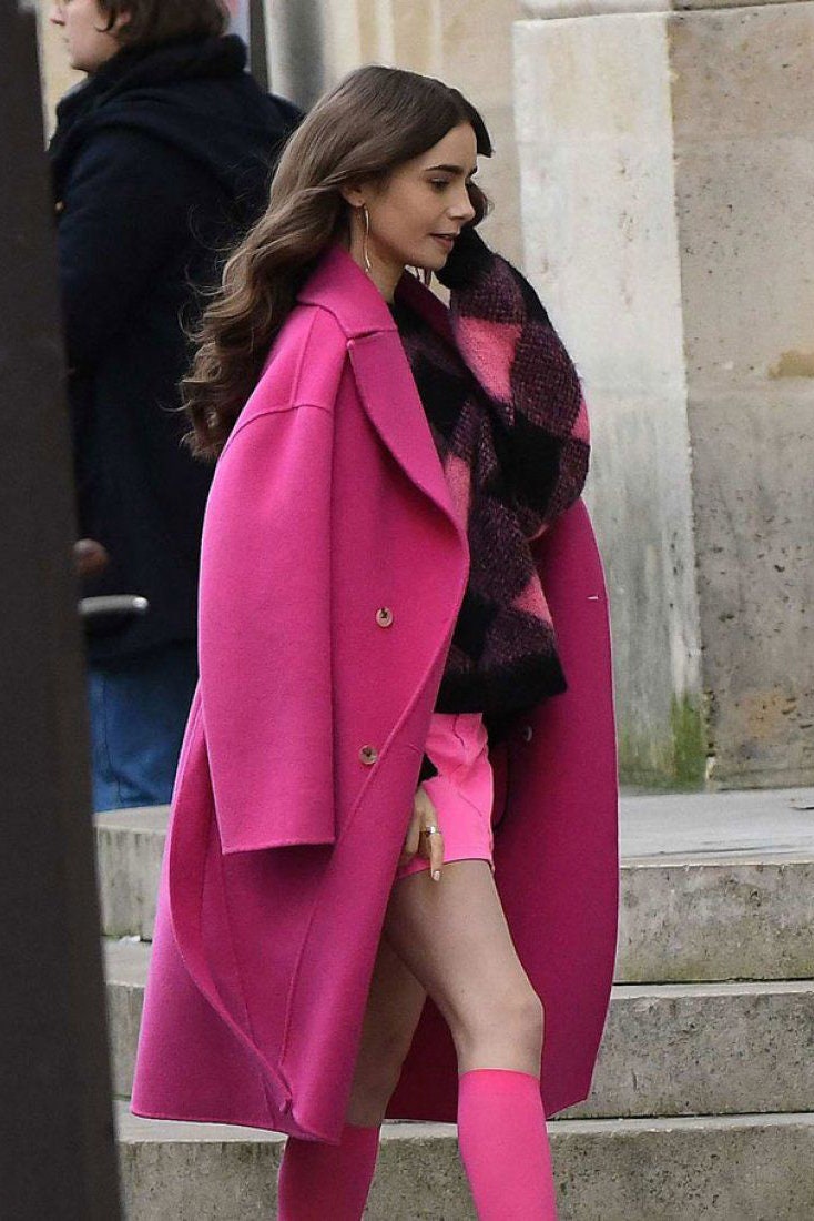 Emily in Paris rosa Wolle Mantel All Seasons Mantel Warm | Etsy