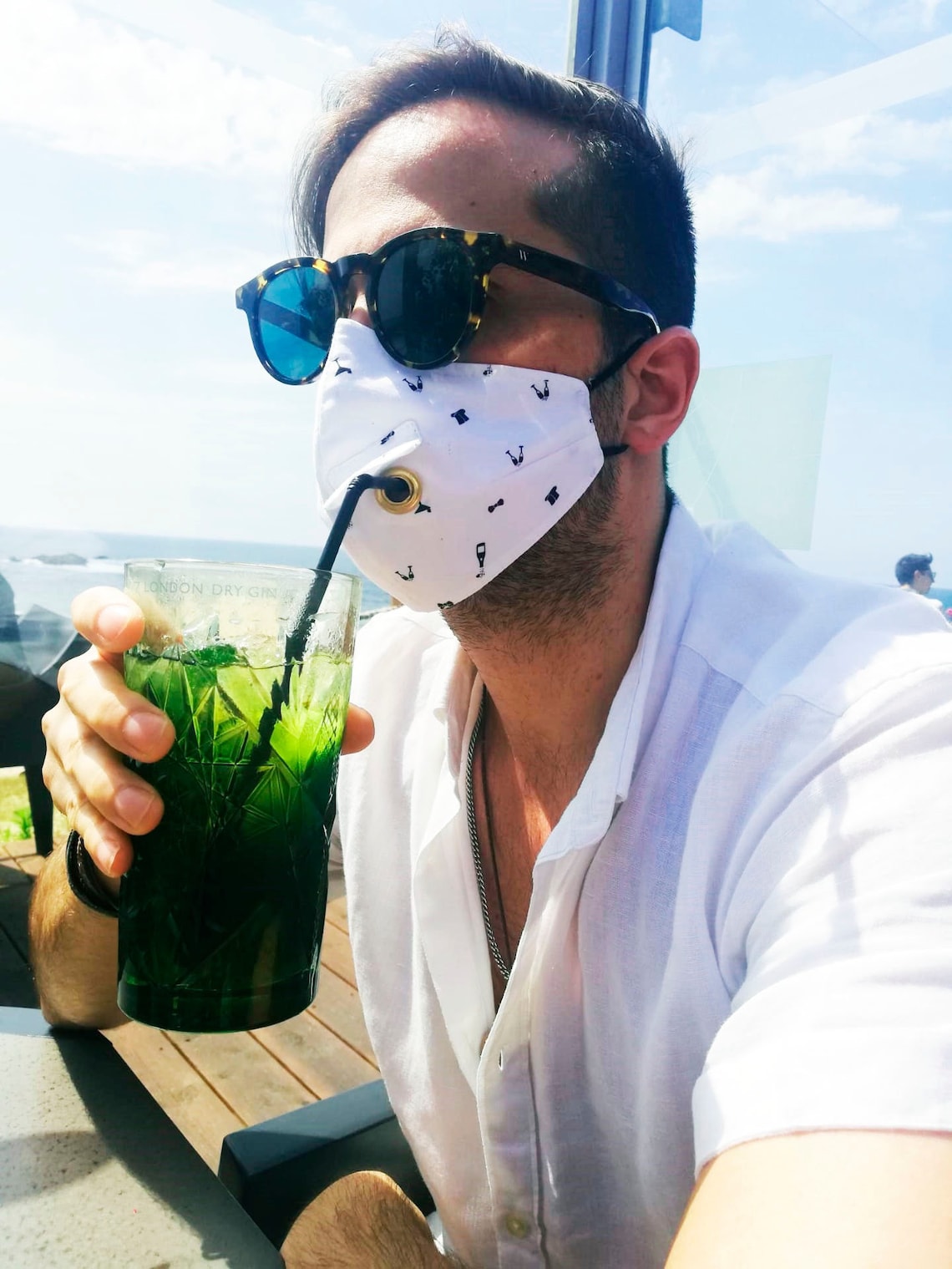 Face Mask with straw hole or invisible zipper | Etsy