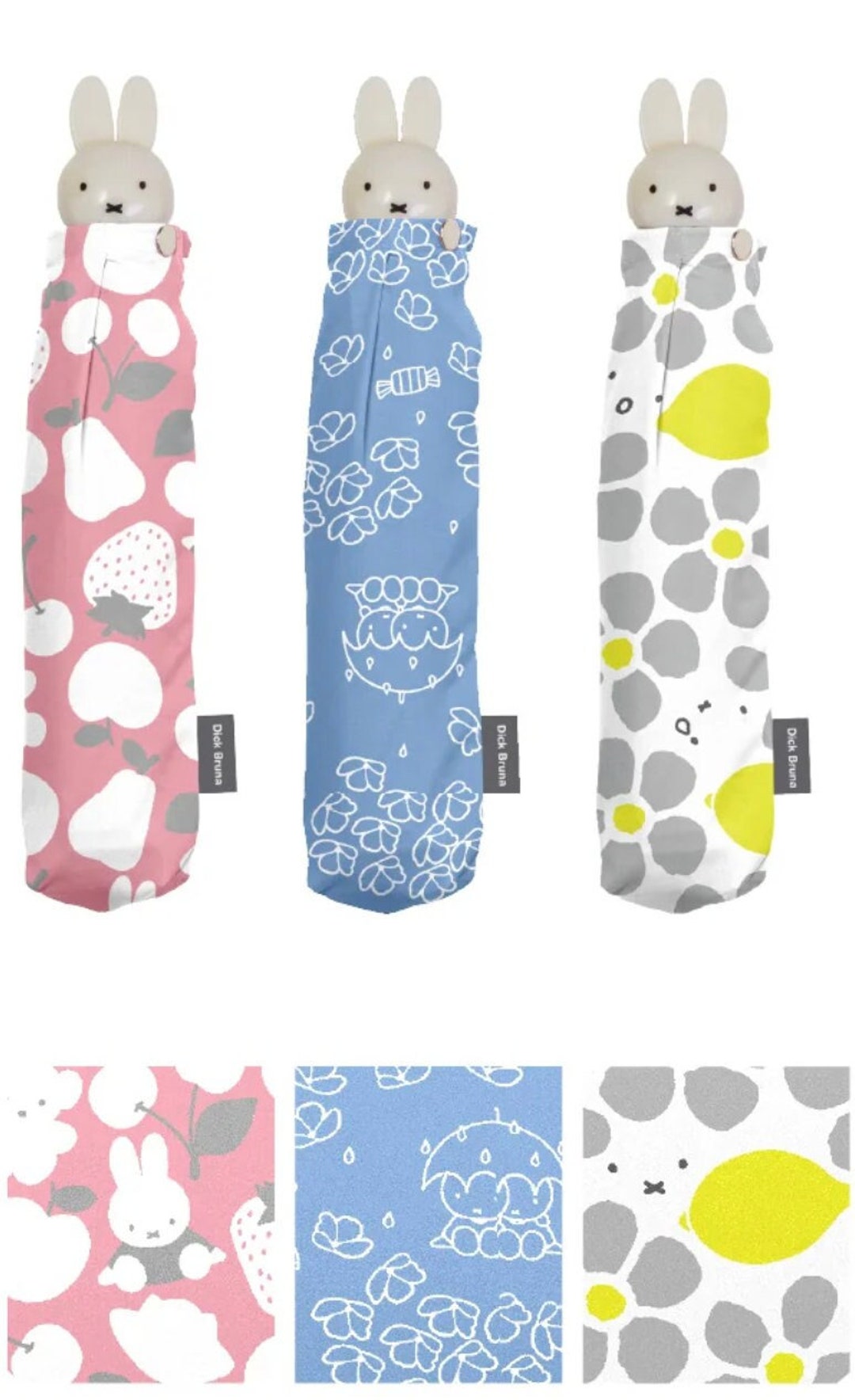 Miffy Folding Umbrella Face Handle Folding Compact Parasol - Etsy