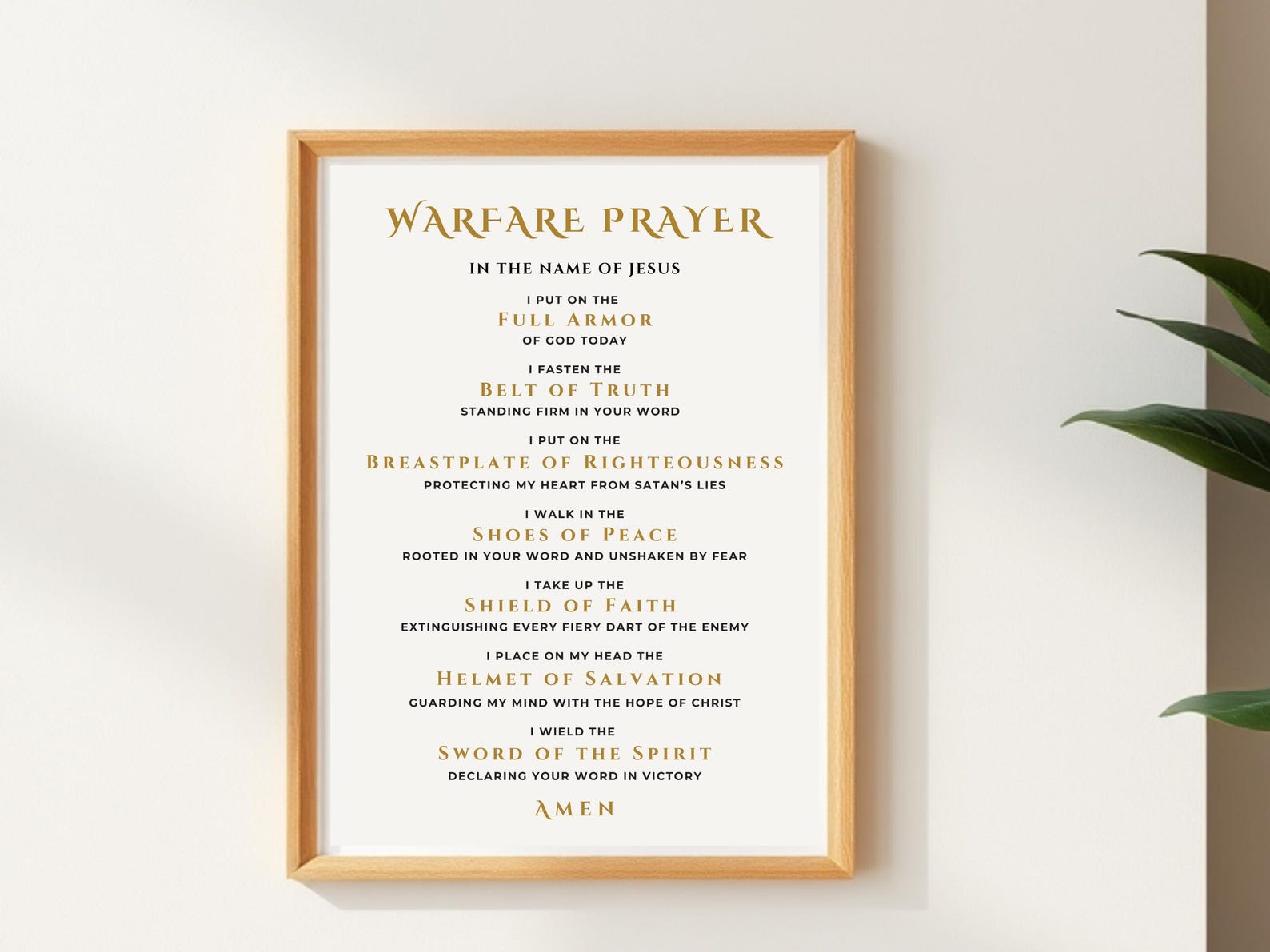 Armor of God Wall Art, Warfare Prayer Print, Scripture Wall Art ...