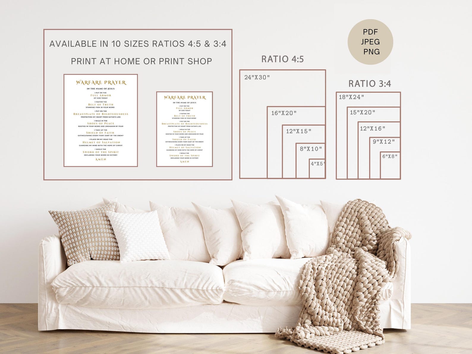 Armor of God Wall Art, Warfare Prayer Print, Scripture Wall Art ...