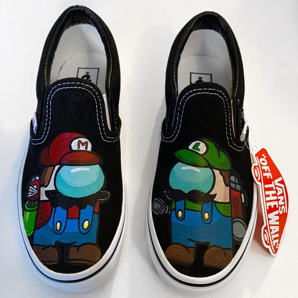 Mario and Luigi Custom Vans for Kids - Etsy