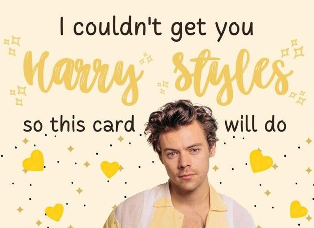 Harry Styles Folded Birthday Card printable - Etsy