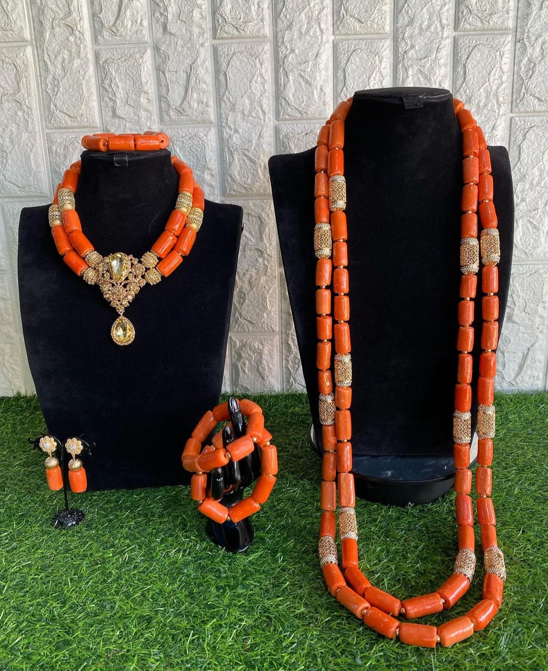 Handmade Igbo Coral Wedding Beads, Bridal Jewelry Set - Etsy