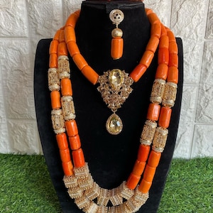 Handmade Igbo Coral Wedding Beads, Bridal Jewelry Set - Etsy
