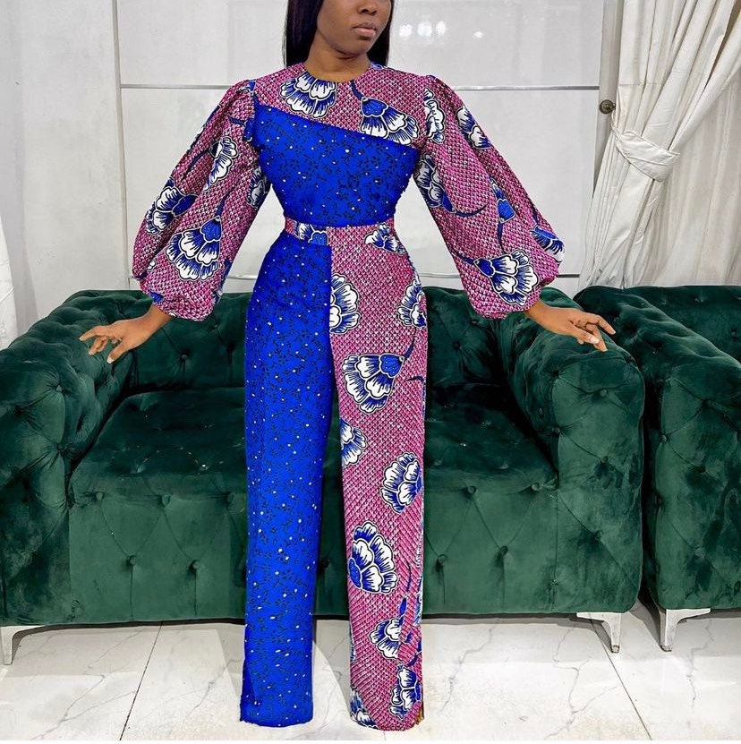 African Jumper, Ankara Jumpsuit , African Print Full Length Jumpsuit ...