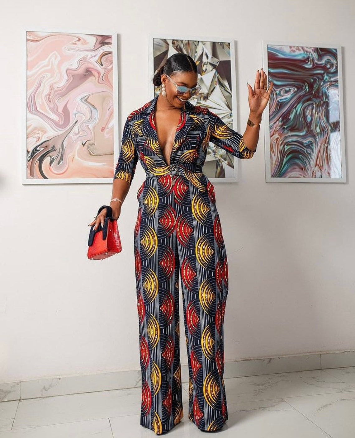 African Jumper, Ankara Jumpsuit , African Print Full Length Jumpsuit ...