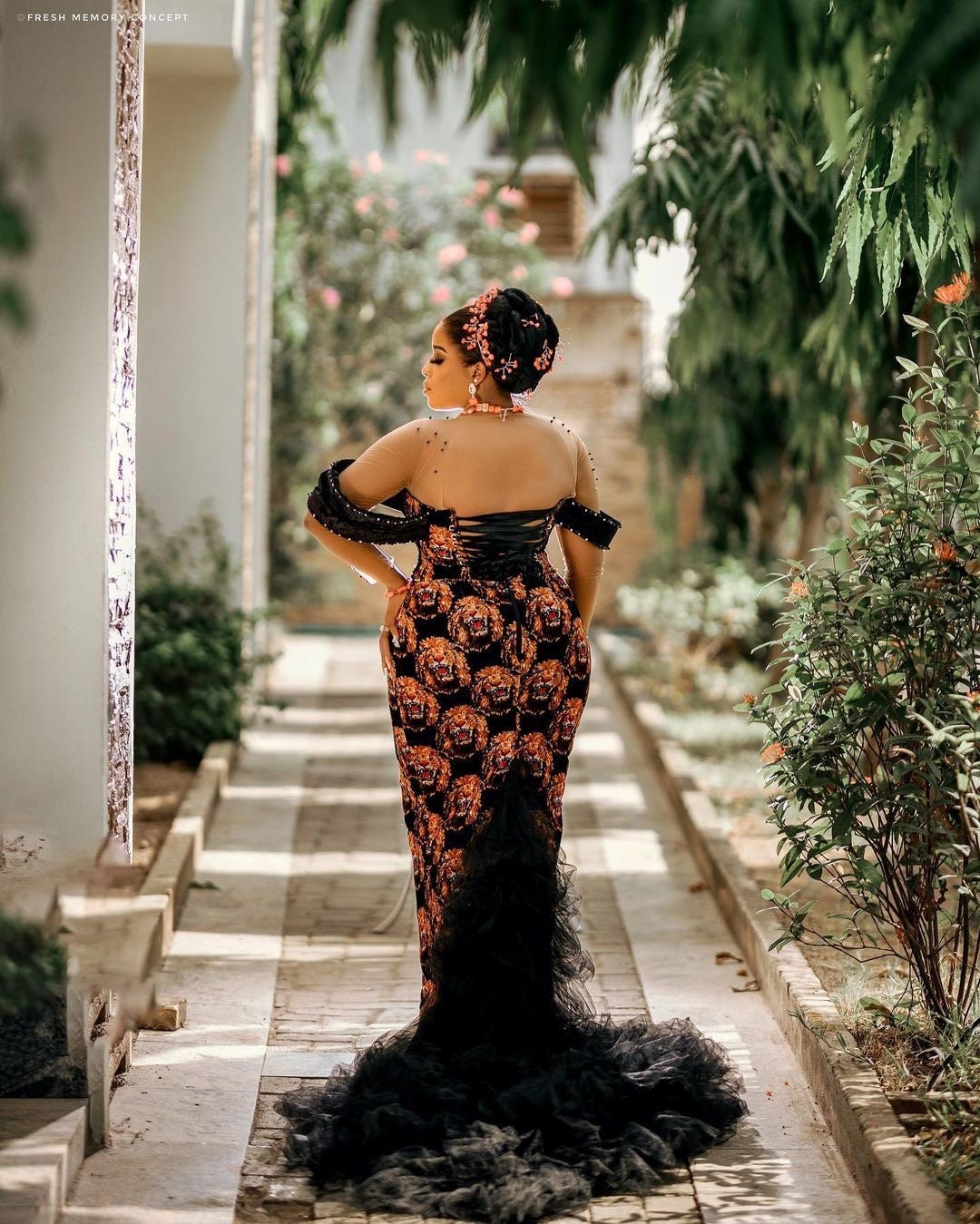 African Print Isi Agu Bridal Dress, Isi Agu Bridal Dress, Igbo Bride ...