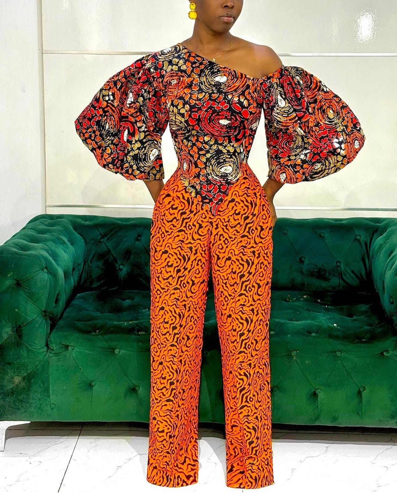 African Jumper, Ankara Jumpsuit , African Print Full Length Jumpsuit ...