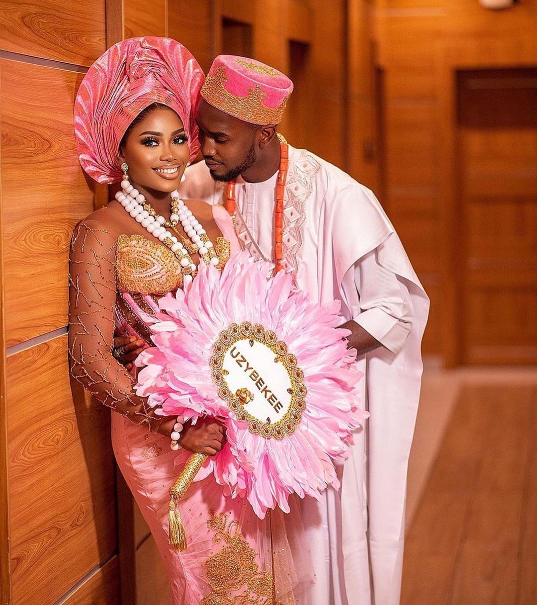 Customisable Feather Wedding Fan, Nigerian Wedding Hand Fan, Customised ...