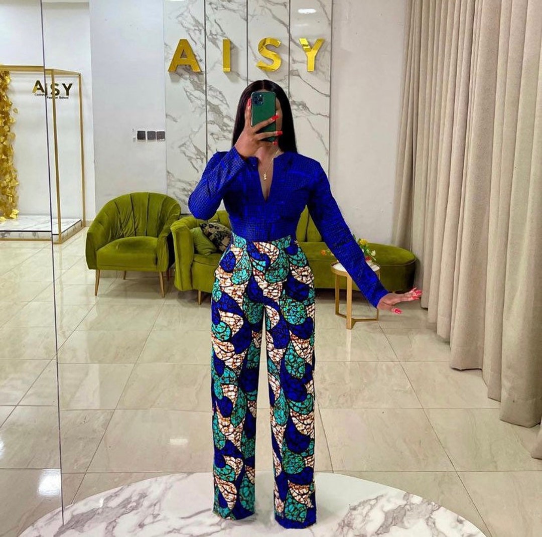African Jumper, Ankara Jumpsuit , African Print Full Length Jumpsuit ...
