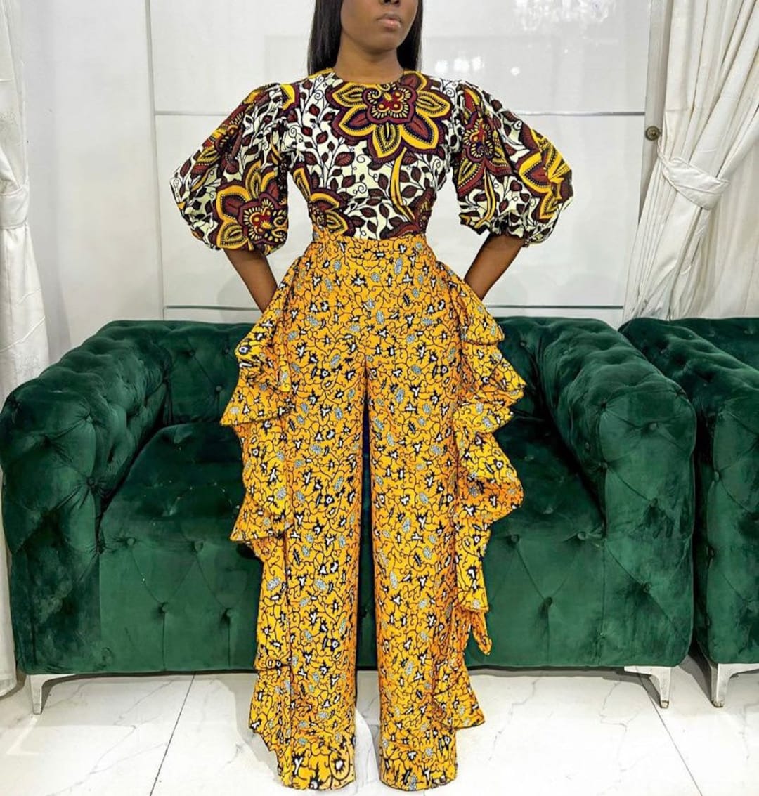 African Jumper, Ankara Jumpsuit , African Print Full Length Jumpsuit ...