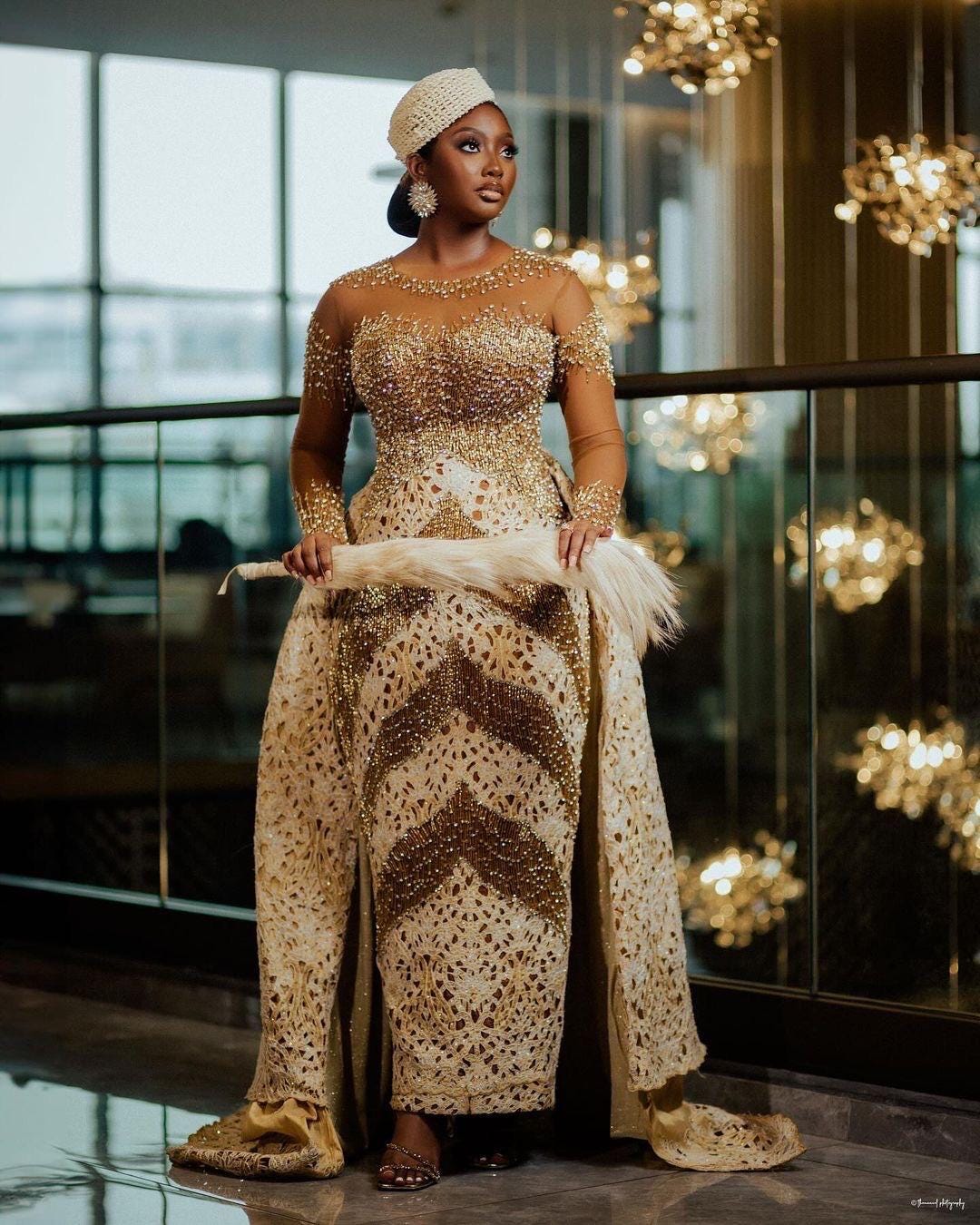 Luxury African Bridal Dress: Custom Igbo George Wedding Gown, Igbankwu ...
